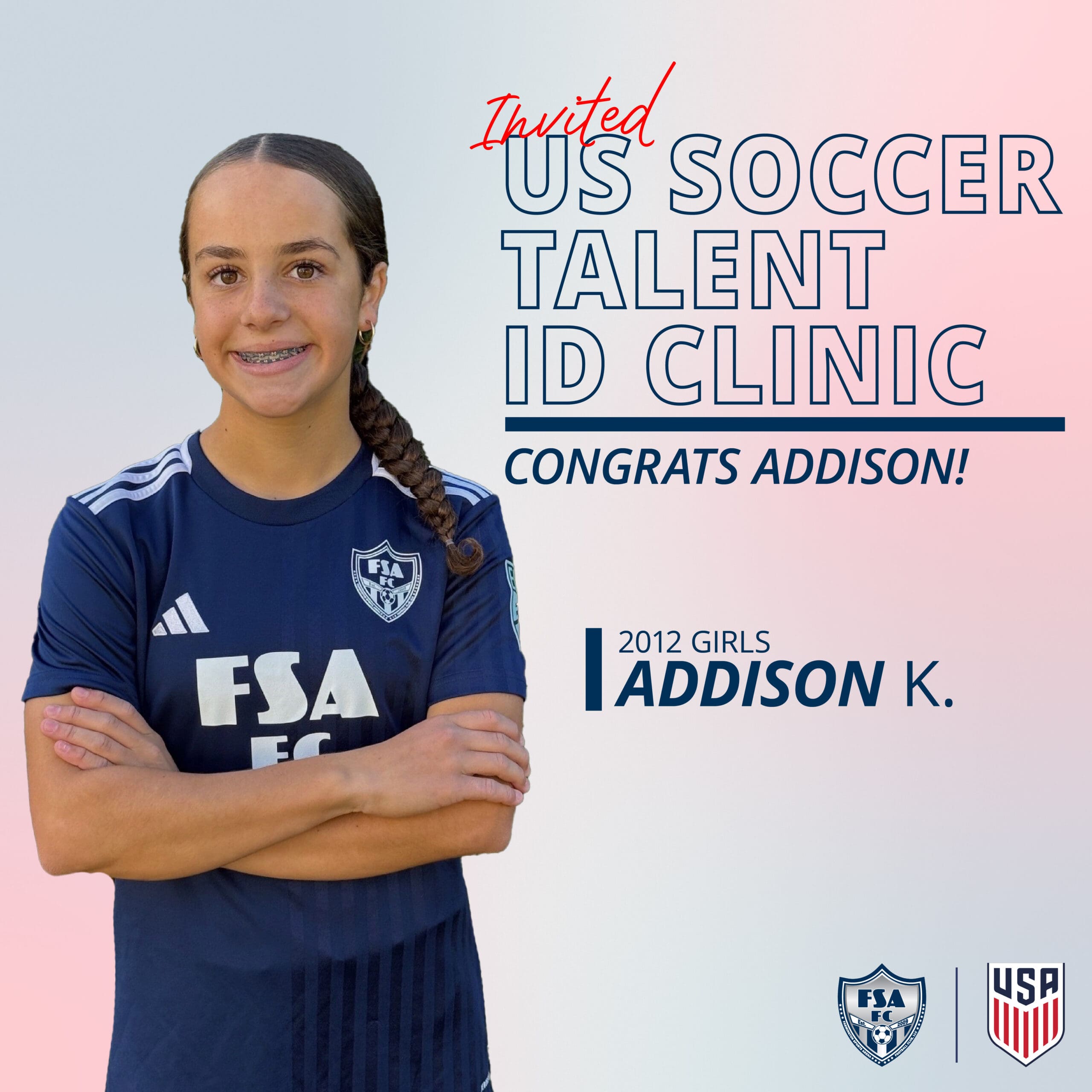 Congratulations Addison K.! - FSA FC